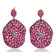 Pink Ruby Diamond Wave Earrings