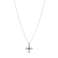 Diamond Flower Cross Gold Chain