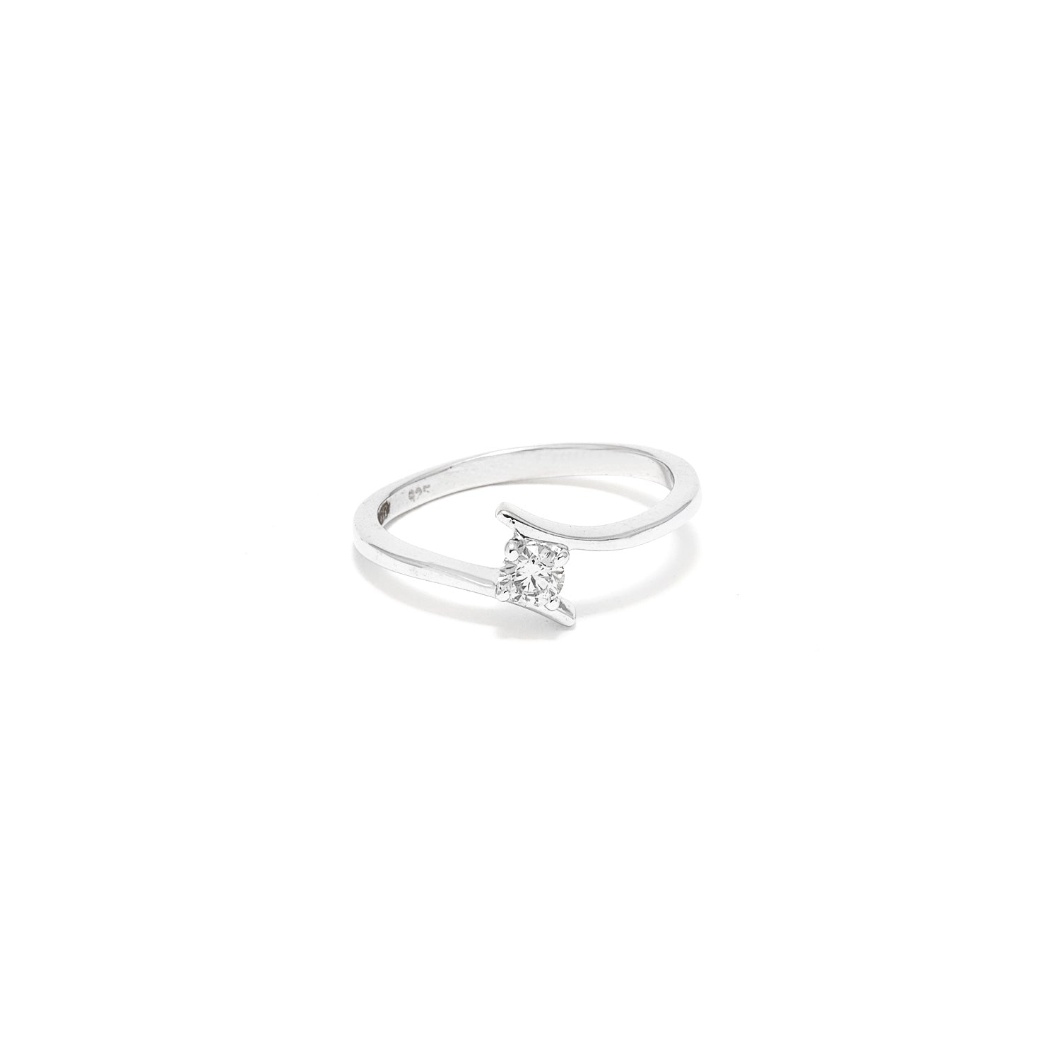 White Diamond Suspension White Gold Ring