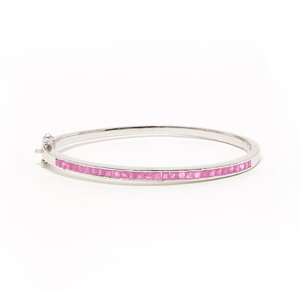 Pink Sapphire Baguette Bangle