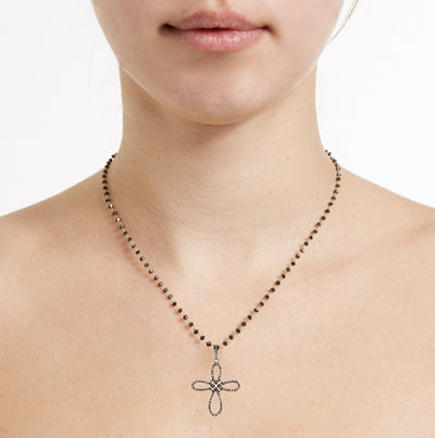 Diamond Flower Cross Gold Chain