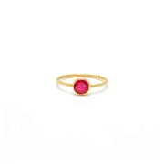 Ruby Hammered Gold Ring
