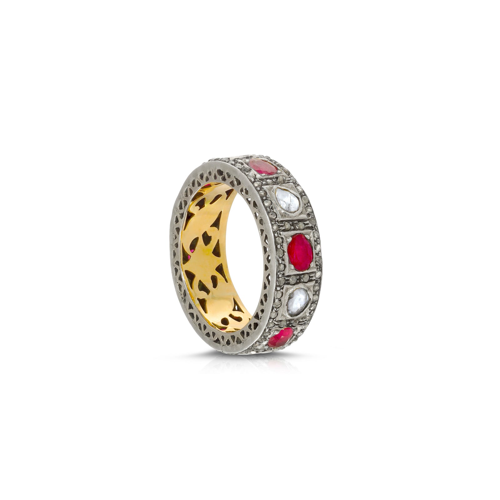 Rock N Roll Regal Ruby Crown Ring