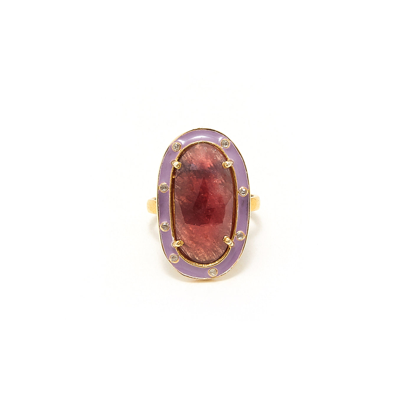 Anna Sapphire Grey Enamel Ring